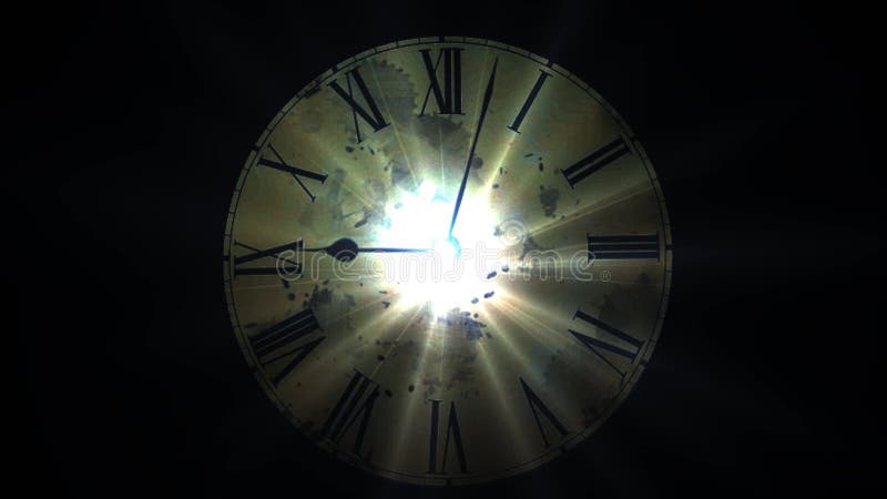 Time Lapse Hours. Grunge Old Clock in the Dark. Stock Footage - Video ...