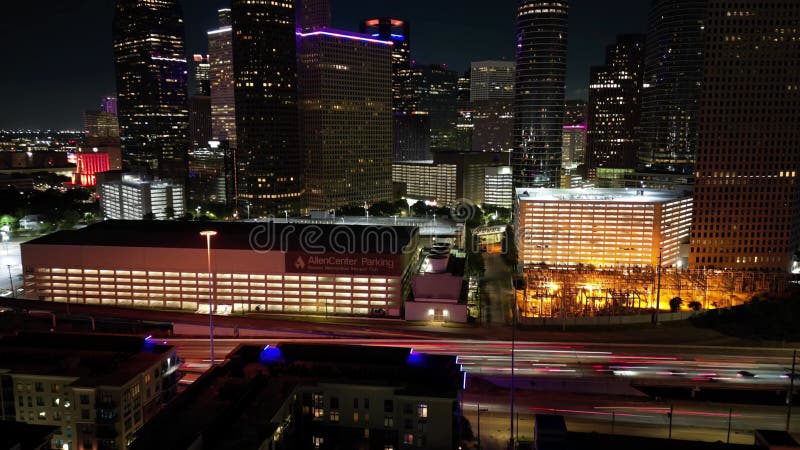 Time-lapse of the Illuminated Traffic Light Streaks in Houston Texas ...