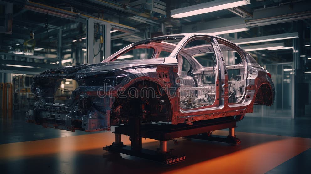 Time-lapse Image Capturing the Entire Process of a Car Being Assembled ...