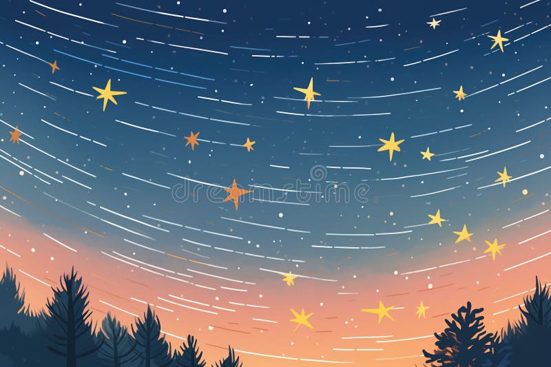 Time-lapse Image of the Night Sky Showing Stars Movements Stock Image ...