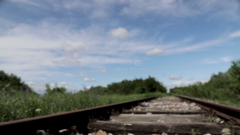 Railroad Track Train Onboard Time Lapse of Futuristic City View Stock ...