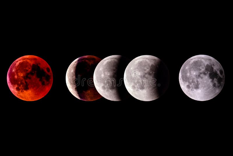 Time Lapse of Lunar Eclipse 2018 Blood Moon Stock Photo - Image of ...
