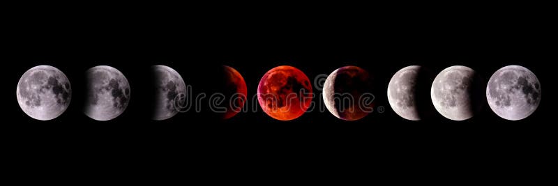 Time Lapse of Lunar Eclipse 2018 Blood Moon Stock Image - Image of ...