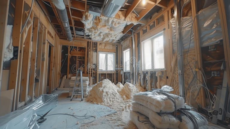 Time-Lapse Progress of Home Insulation Installation Project for Energy ...
