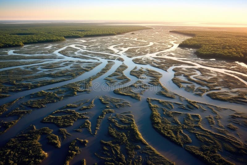 Time-lapse of a River Delta Forming Over Years Stock Illustration ...