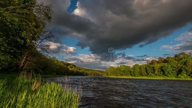 Time Lapse of River Flowing and Clouds Passing Stock Footage - Video of ...