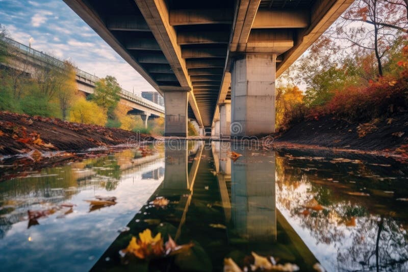 Time-lapse of River Flowing Under Bridge Stock Image - Image of ...