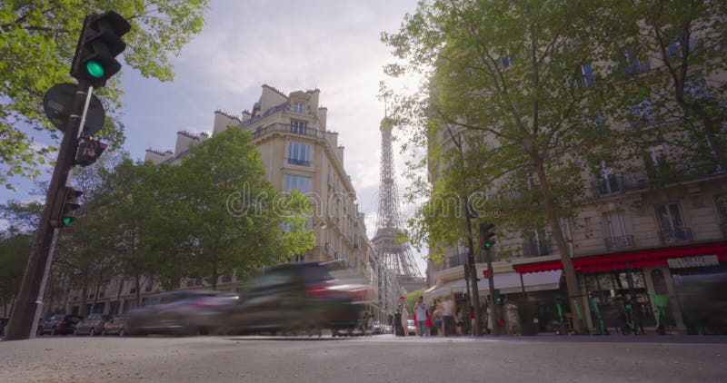 Time Lapse. Romantic Cozy View of the Famous Eiffel Tower from a Small ...