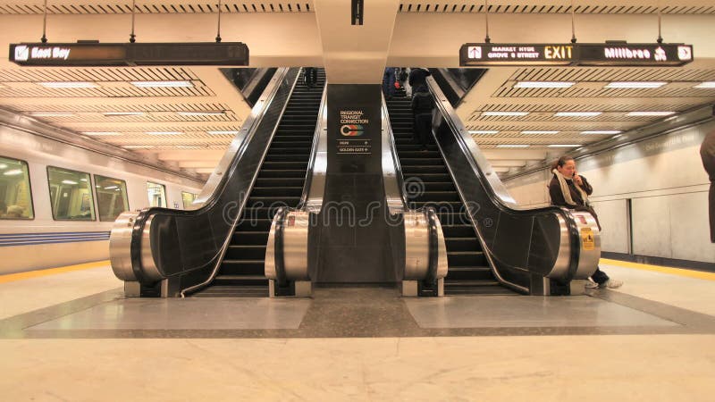 Time Lapse of the San Francisco Subway / Bart Station / Escalator Stock ...