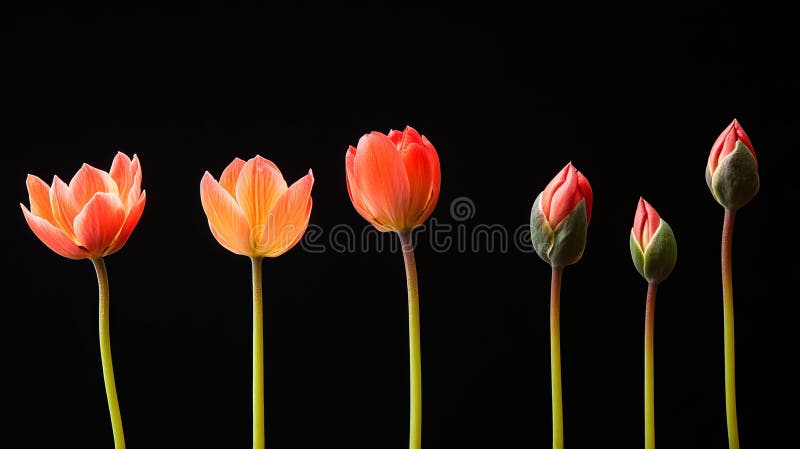 Time Lapse Sequence of Flower Blooming Stages Stock Illustration ...