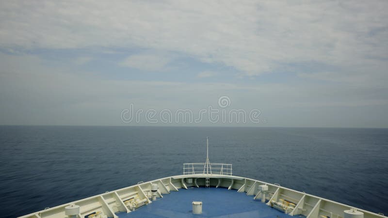 Time Lapse of Ship S Bow Navigating Calm Waters on Cloudy Day Stock ...