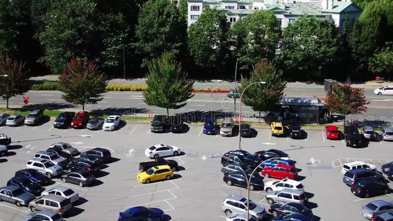 Time Lapse Shot of Busy Parking Lot Stock Video - Video of building ...