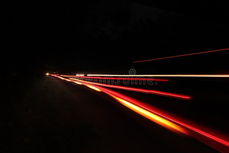 Time-lapse Shot of the Red Car Lights in Motion on the Highway at Night ...