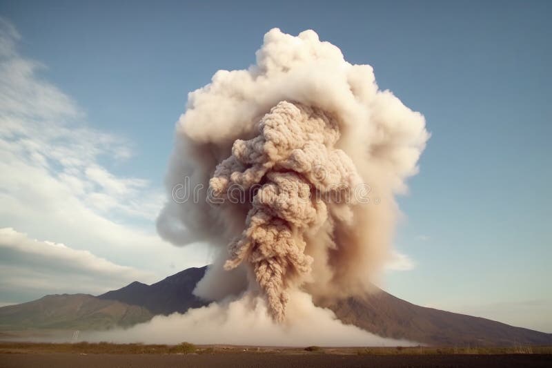 Time-lapse of Smoke Plume from a Volcanic Eruption Stock Illustration ...