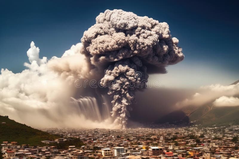 Time-lapse of Smoke Plume from a Volcanic Eruption Stock Illustration - Illustration of eruption ...