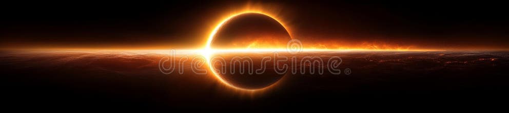 Time-Lapse of a Solar Eclipse Progression Over the Horizon Stock ...