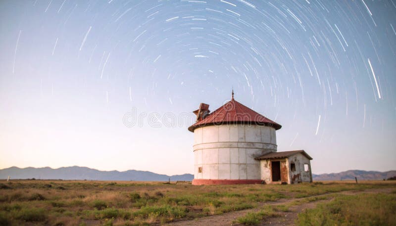 Time Lapse Star Trails Over an Abandoned Observatory. Generated Image ...