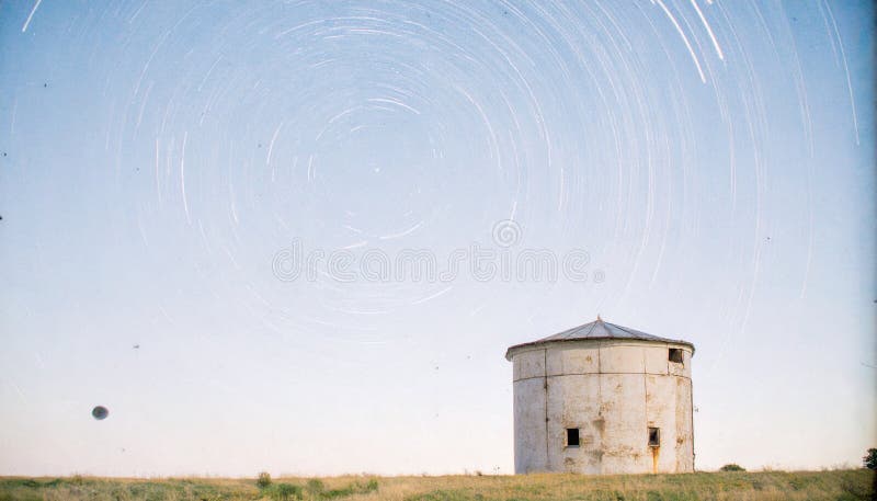 Time Lapse Star Trails Over an Abandoned Observatory. Generated Image ...