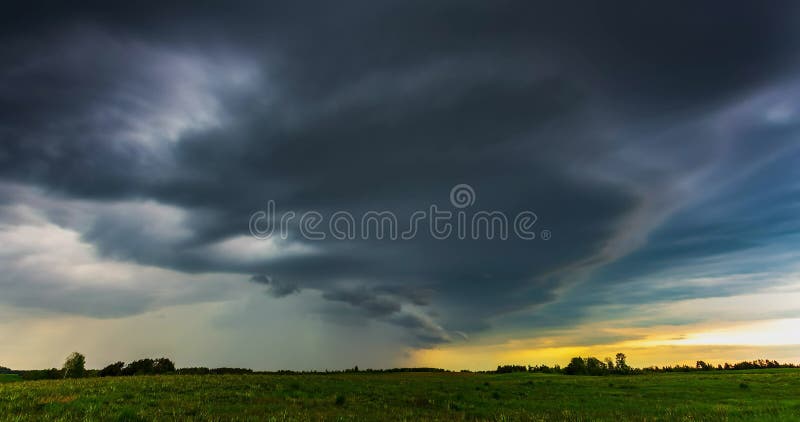 Time Lapse of Supercell Storm Rolling through the Fields in Lithuania ...