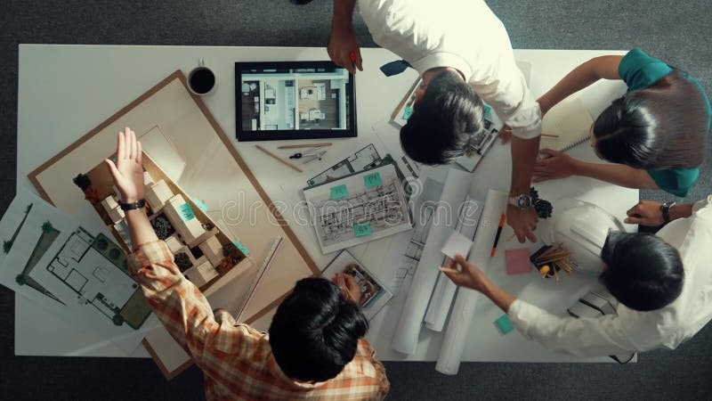 Time Lapse of Team Writing Notes and Stick Note at House Model ...