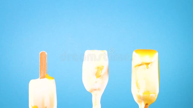 Time-Lapse of Three Melting Ice Pops Stock Footage - Video of overheat ...