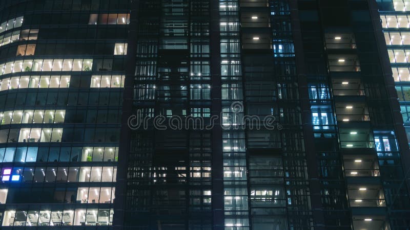 Two Elevators Go To Business-center Where Light in Stock Video - Video ...