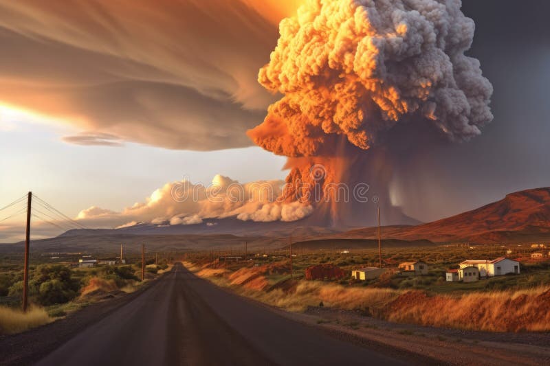 Time-lapse of Volcanic Eruption from a Safe Distance Stock Image ...