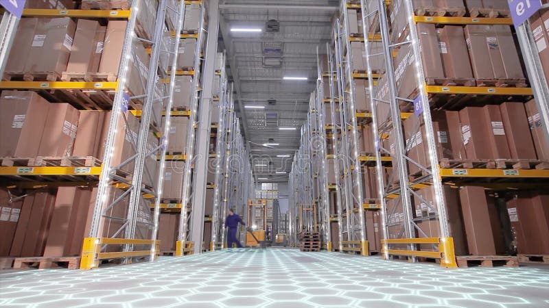 Time Lapse Work in a Factory Warehouse. Workflow in the Warehouse Time ...