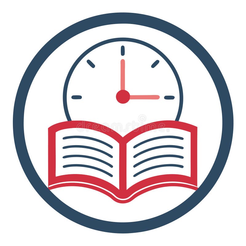 Time for Learning: Book and Clock Icon for Education & Time Management ...