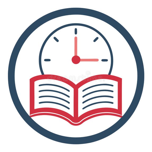Time for Learning: Book and Clock Icon for Education & Time Management Stock Vector ...