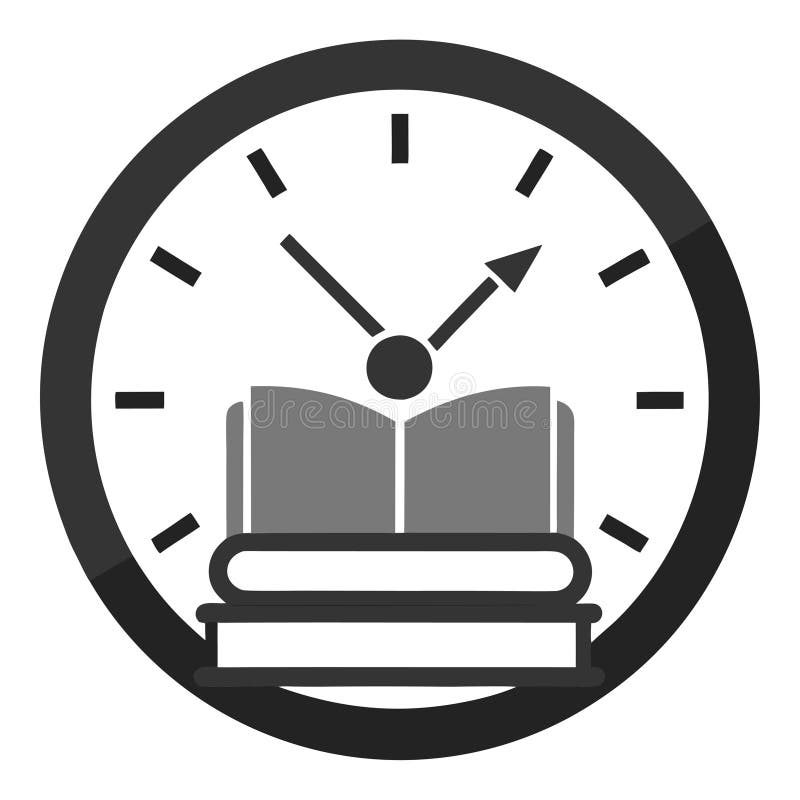 Time for Learning: Clock with Book Stack Illustrating Study Time Stock ...