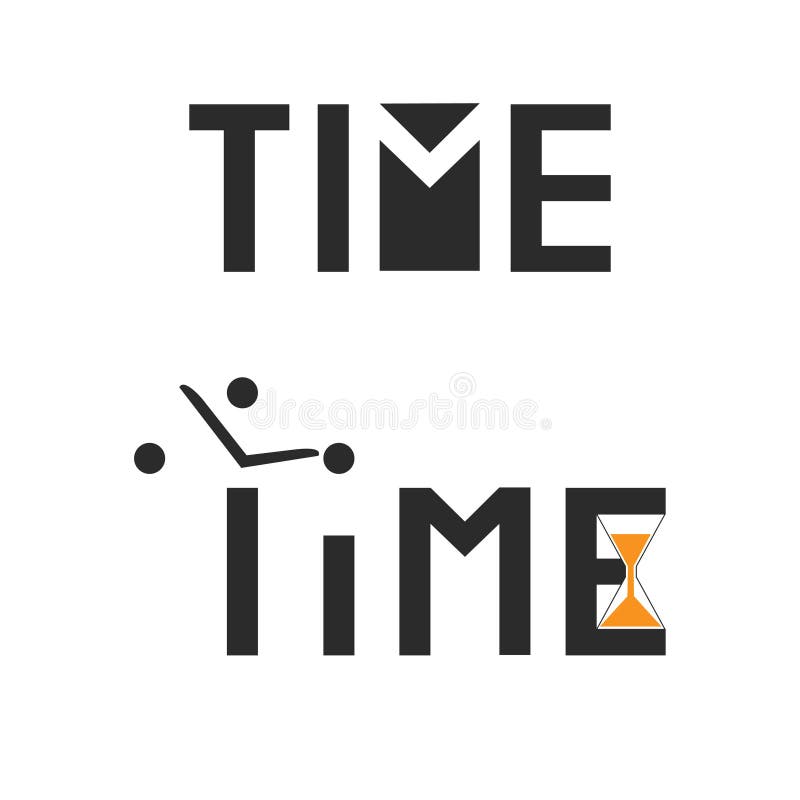 Time Lettering. Abstract Logo Idea, Time Concept or Clock Icon ...