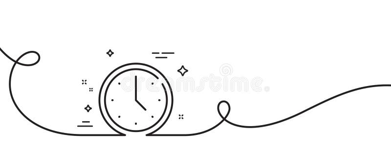 Time Line Icon. Working Hours Sign. Continuous Line with Curl. Vector ...