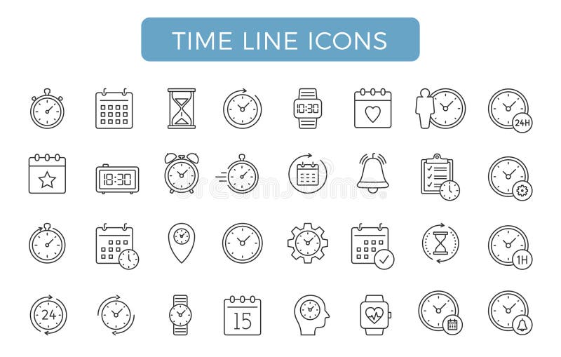 Time Line Icons stock vector. Illustration of gear, design - 315630694