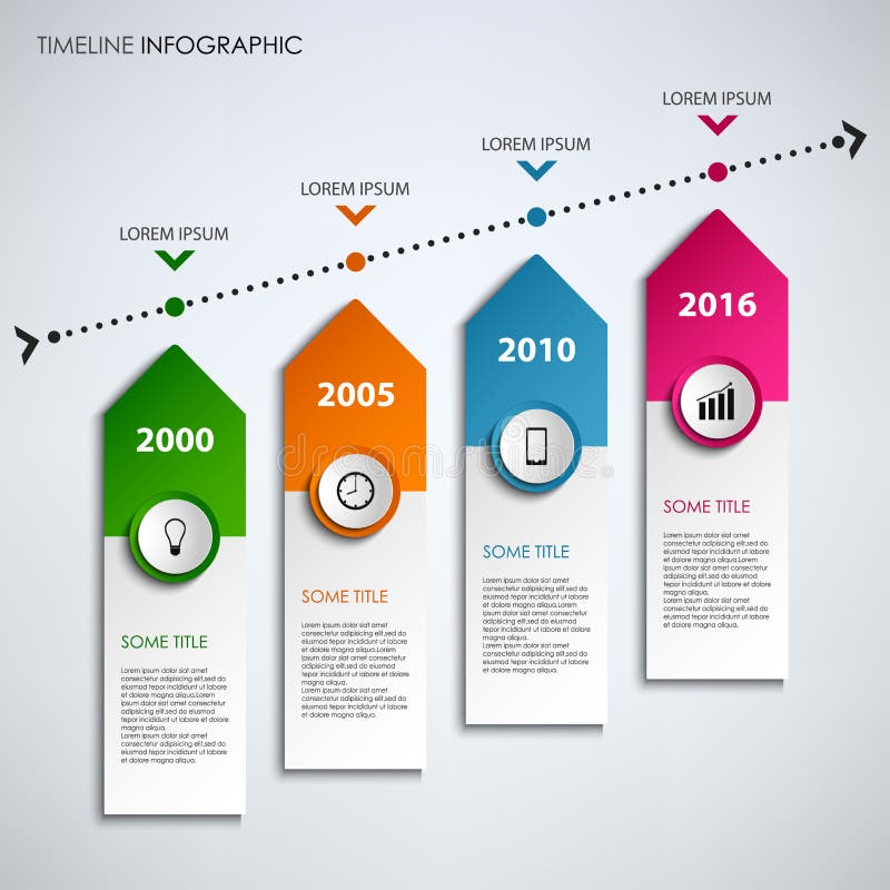 Time Line Info Graphic Colored Round Design Template Stock Vector ...