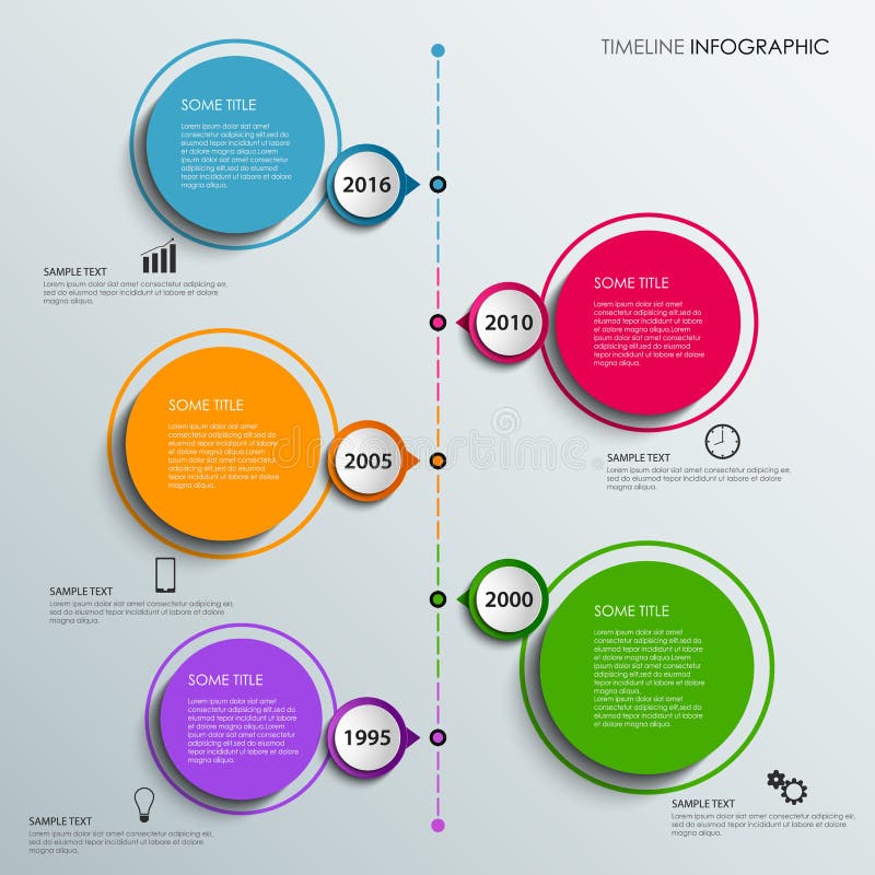 Time Line Info Graphic Round Template Background Stock Vector ...
