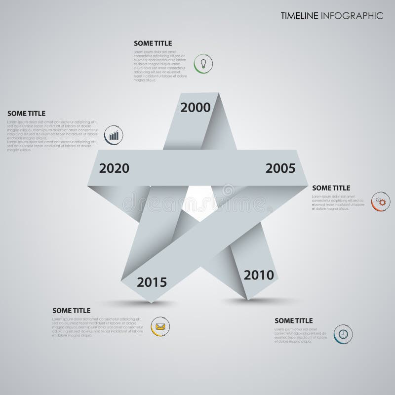 Time Line Info Graphic with Folded Paper Star Template Stock Vector ...