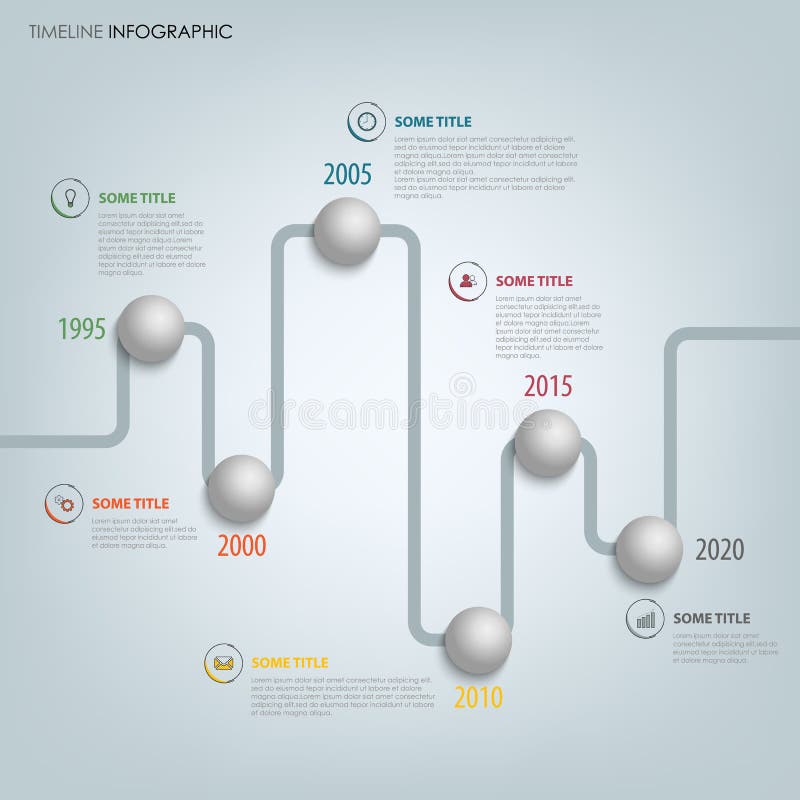Time Line Info Graphic with Points on the Curve Template Stock Vector ...