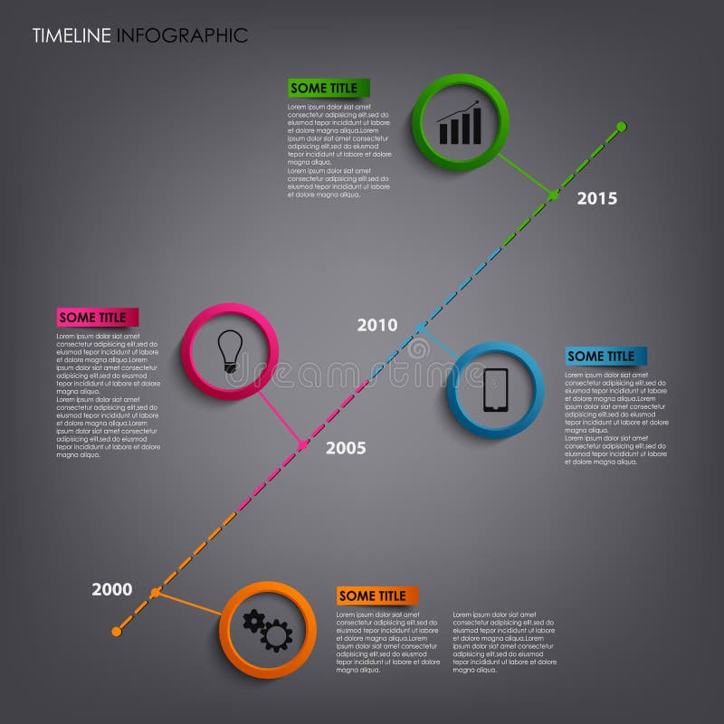 Time Line Info Graphic with Round Pointers Template Stock Vector ...