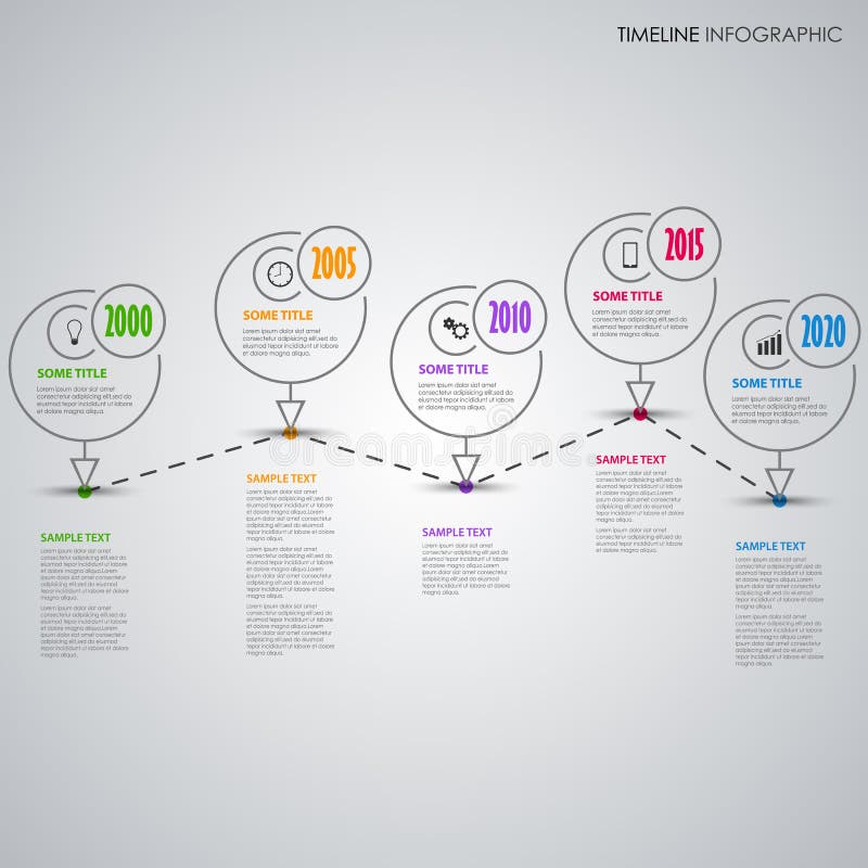 Time Line Info Graphic with Thin Line Pointer Template Stock Vector ...