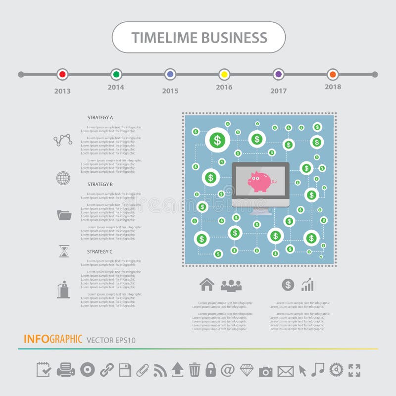 Time Line Infographics Design Template Icons Set Stock Vector ...