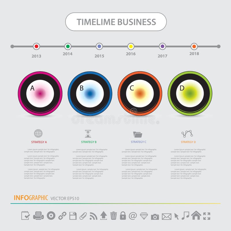 Time Line Infographics Design Template Icons Set Stock Vector ...