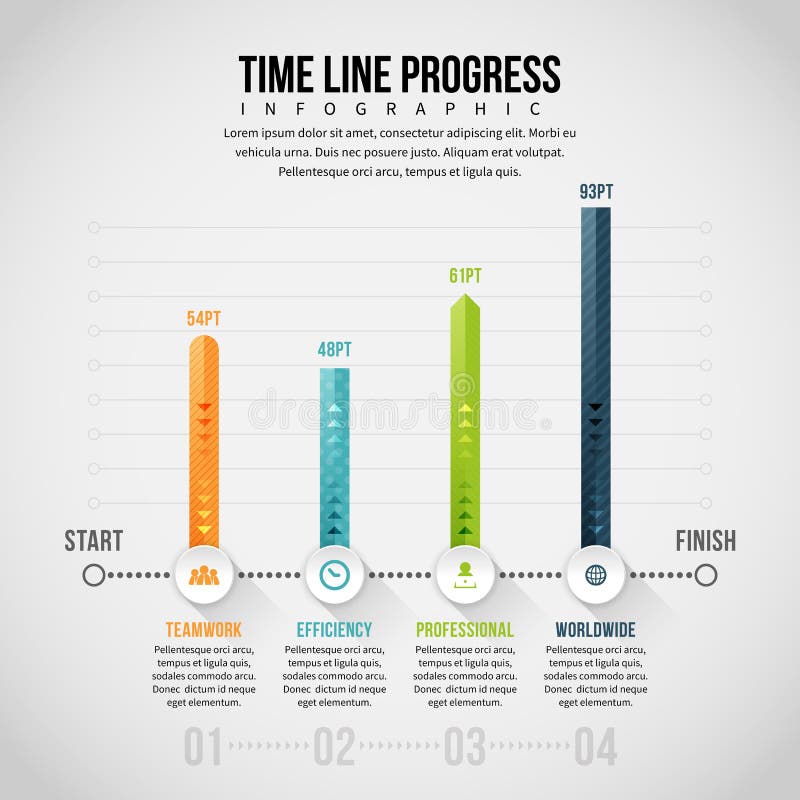Time Line Progress Infographic Stock Vector - Illustration of backdrop ...