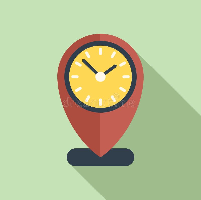 Time Location Control Icon Flat Vector. Work Clock Stock Vector ...
