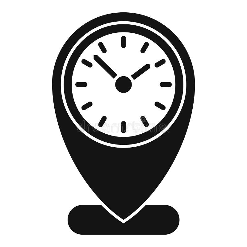 Time Location Control Icon Simple Vector. Work Clock Stock Vector ...