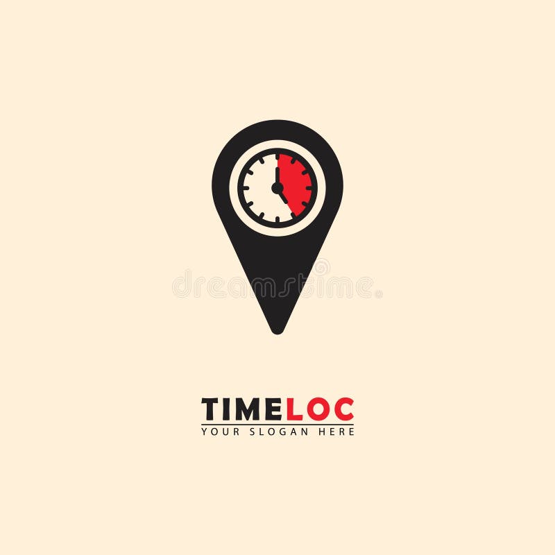 Time Location Vector Icon Logo Graphics of Digital Location Clock ...