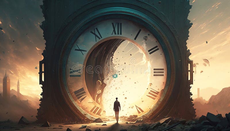Time loop, concept stock illustration. Illustration of painting - 269507073