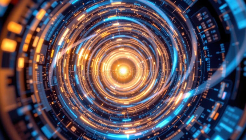 Time Loop Illusion Created with Translucent Vortex Layers, Centered ...