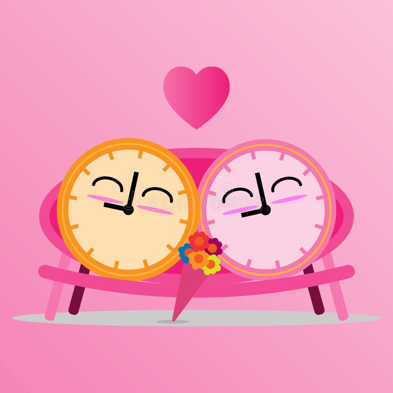 Time of Love on Pink Background Stock Vector - Illustration of heart ...