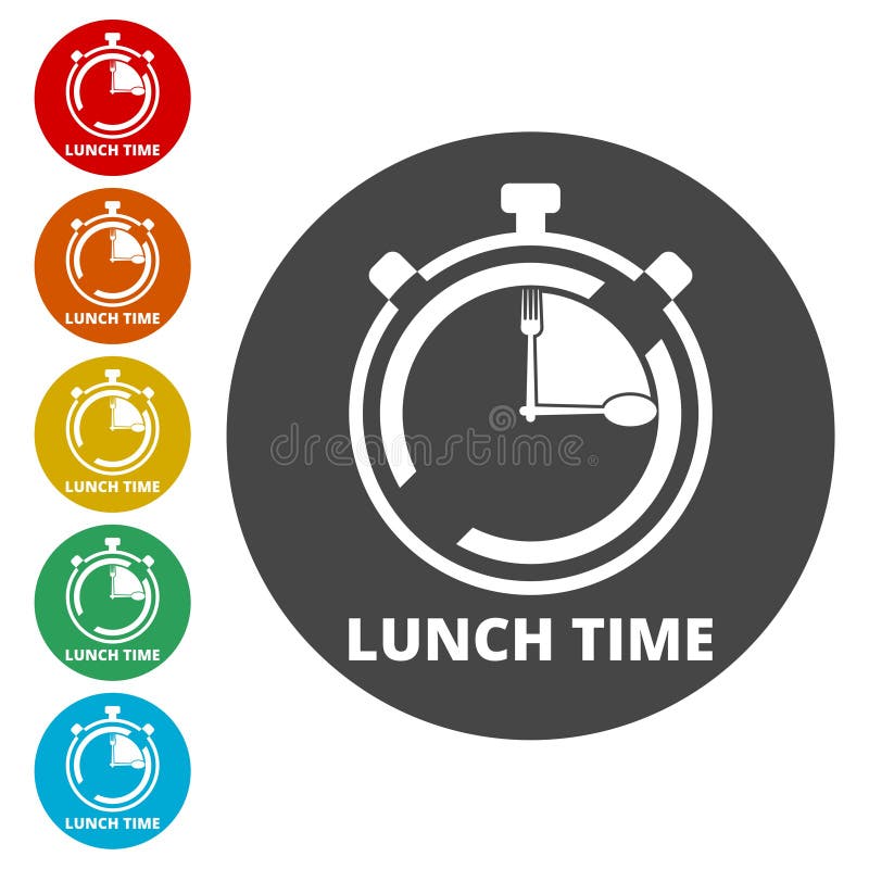 Time for Lunch, Flat Lunch Time Icon Stock Vector - Illustration of ...